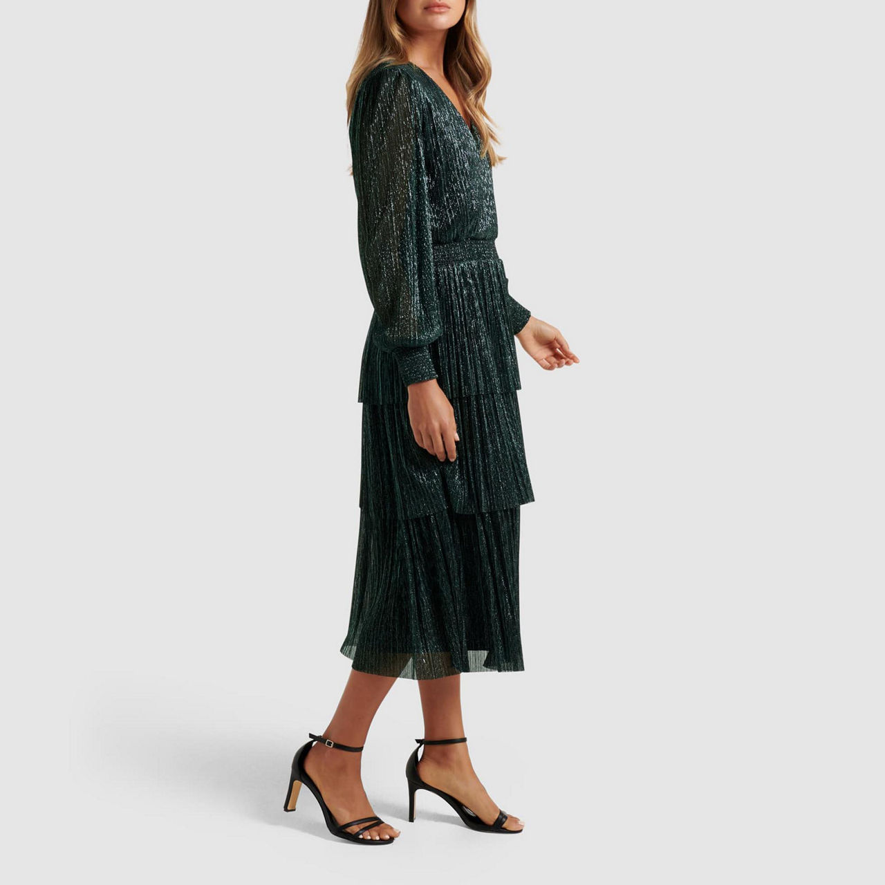 FOREVER NEW Winifred Plisse Midi Dress