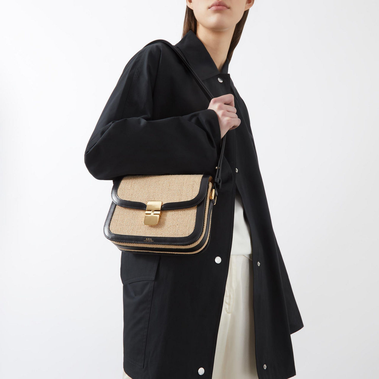 Grace Small Raffia Satchel