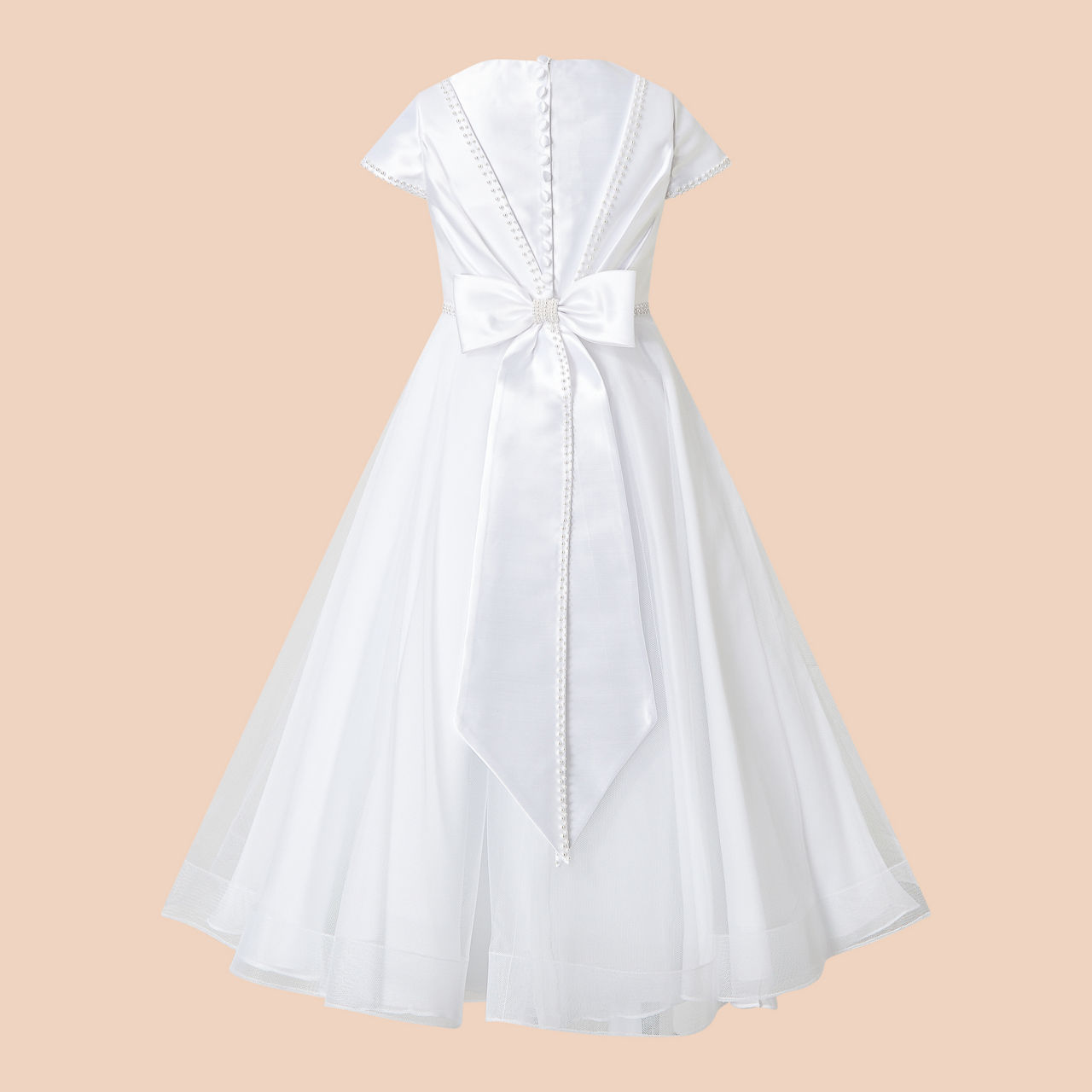 Pearl V-Back Communion Dress