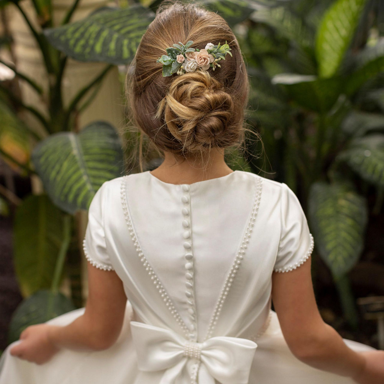 Pearl V-Back Communion Dress