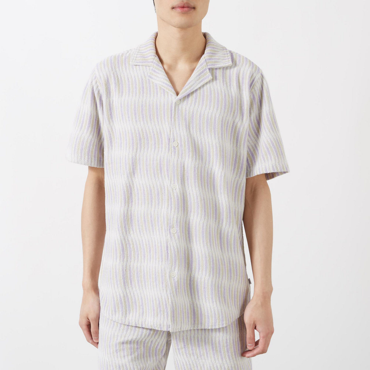 WAX LONDON Didcot Wave Printed Short Sleeve Shirt