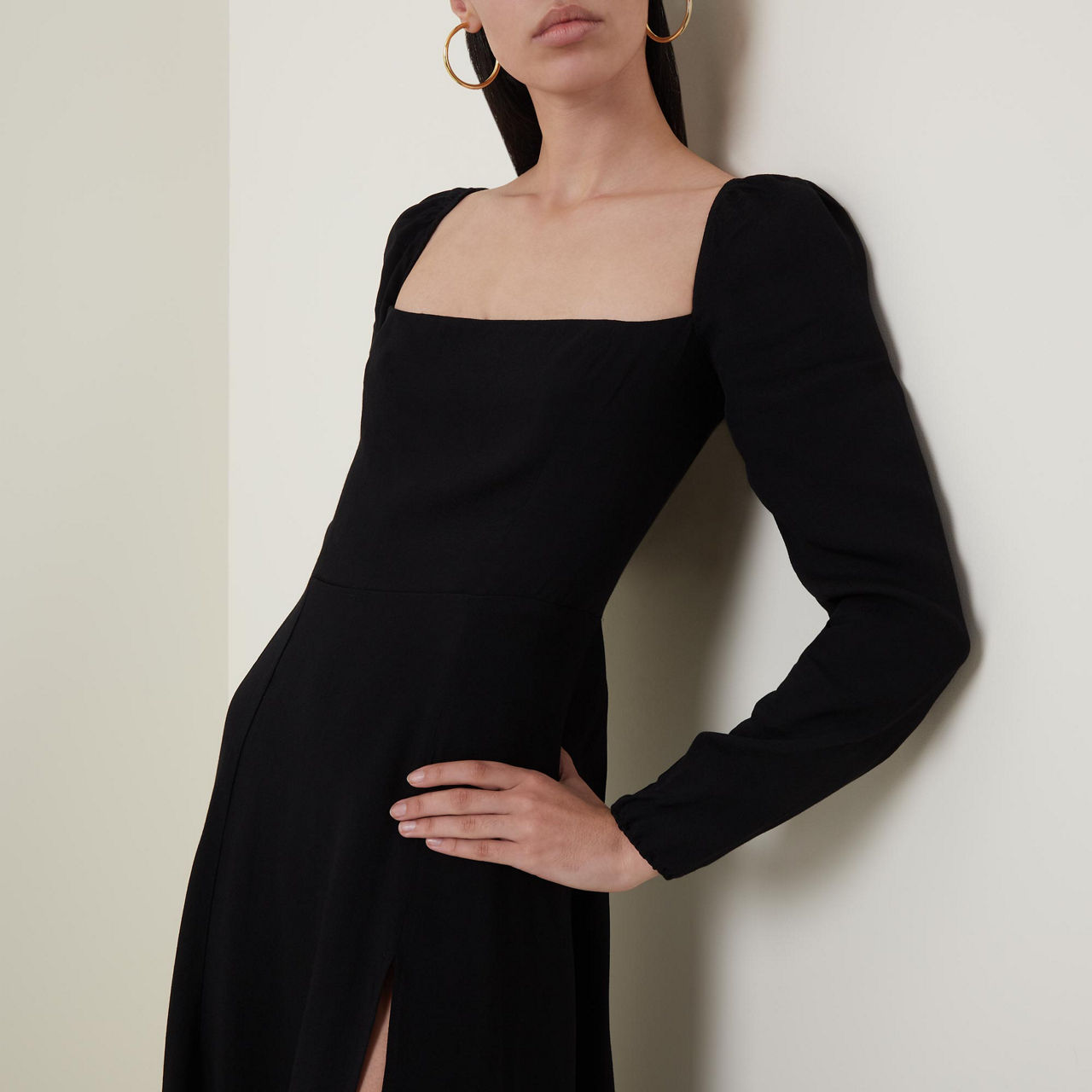 REFORMATION Sigmund Long-Sleeve Midi Dress