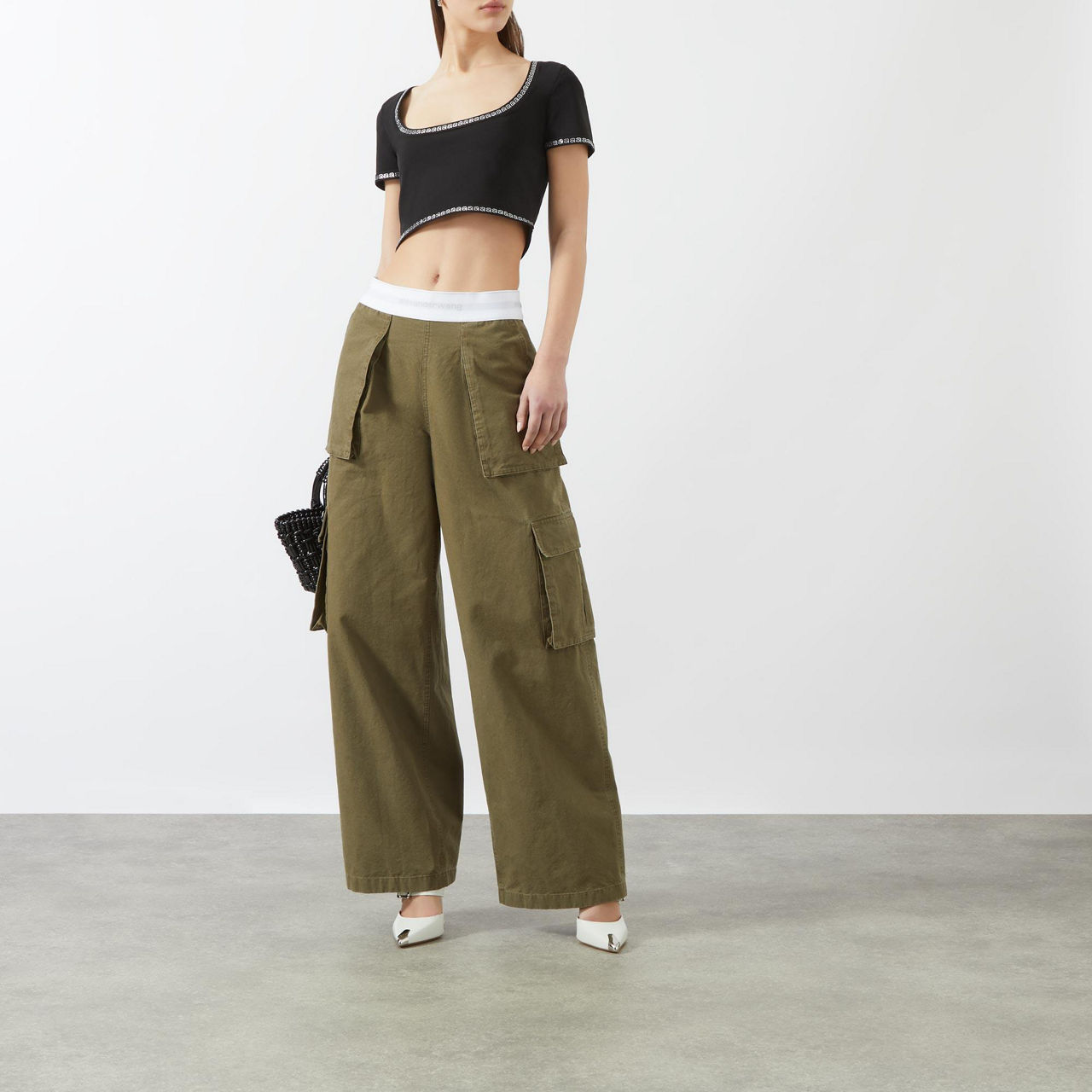 ALEXANDER WANG Rave Logo Cargo Trousers