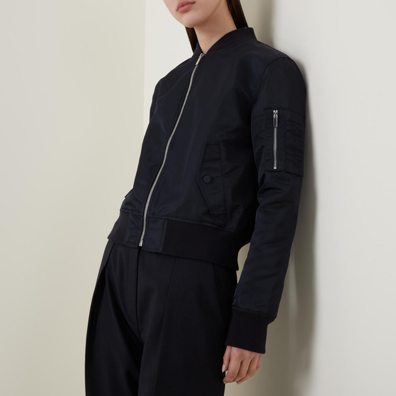 THEORY Classic Zip Through Bomber Jacket