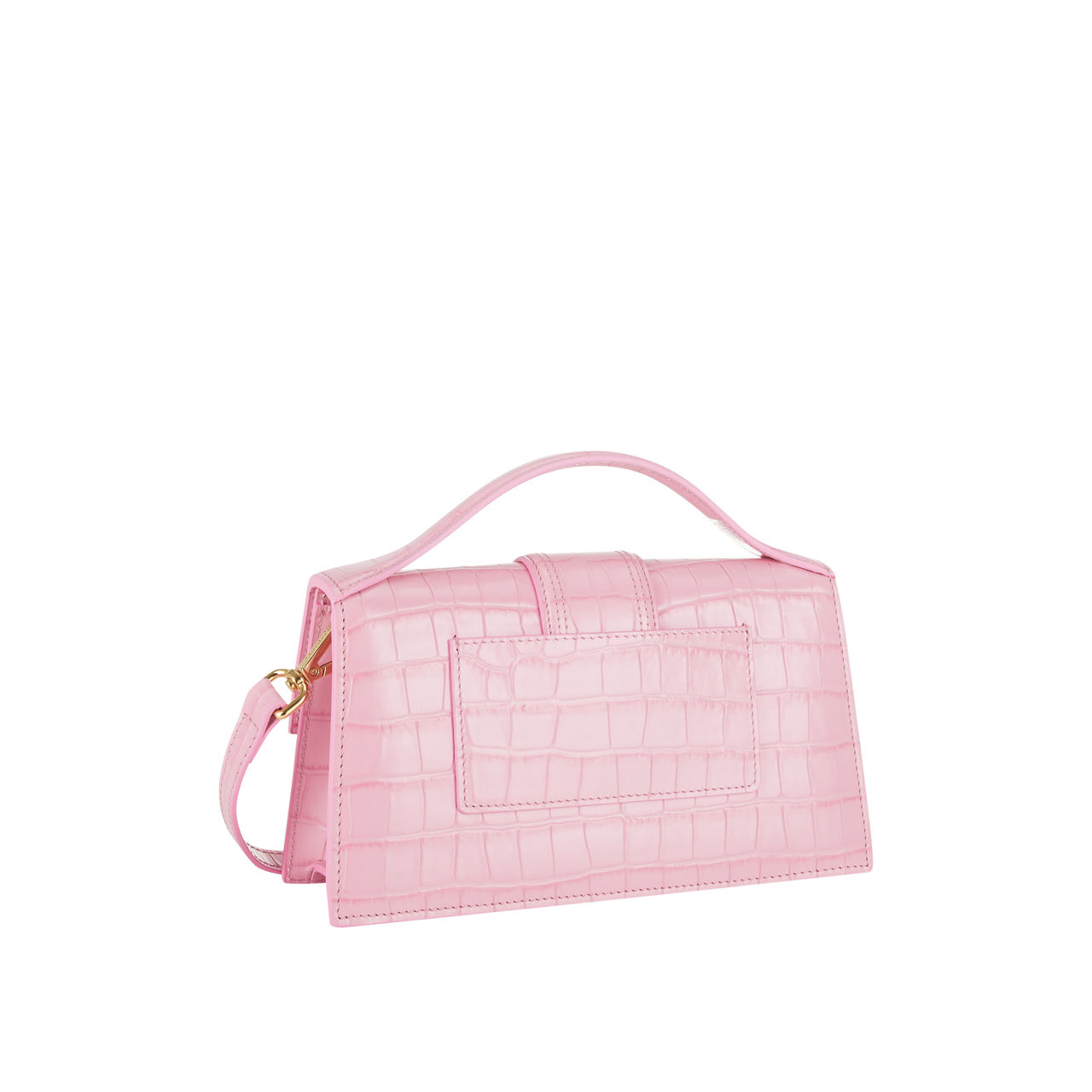 JACQUEMUS Le Grand Bambino Croc-Embossed Top Handle Bag