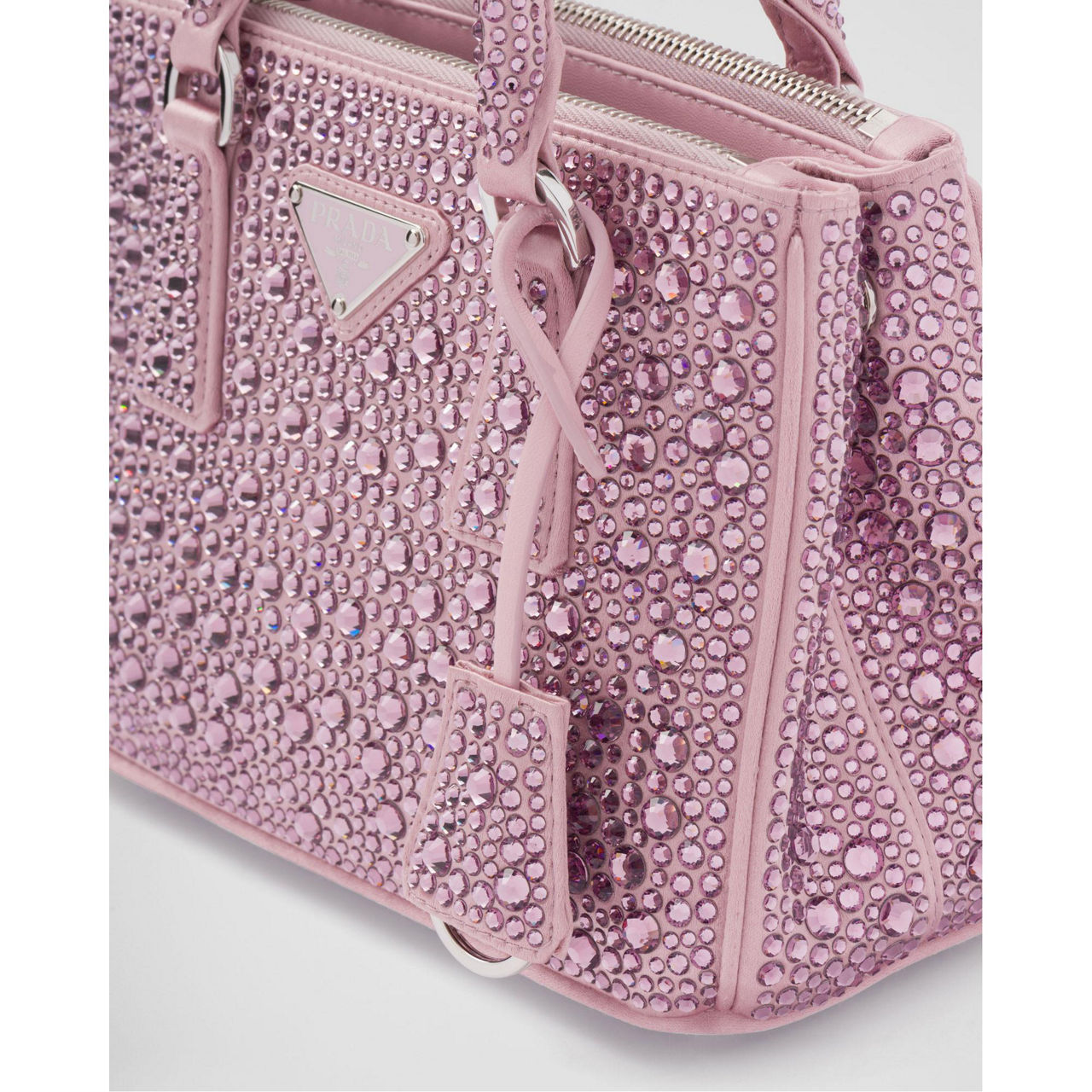 PRADA Galleria Mini Crystal Satin Bag