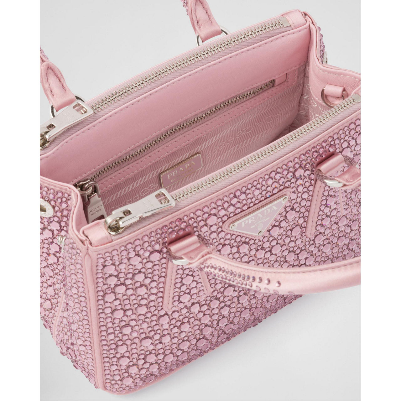 PRADA Galleria Mini Crystal Satin Bag