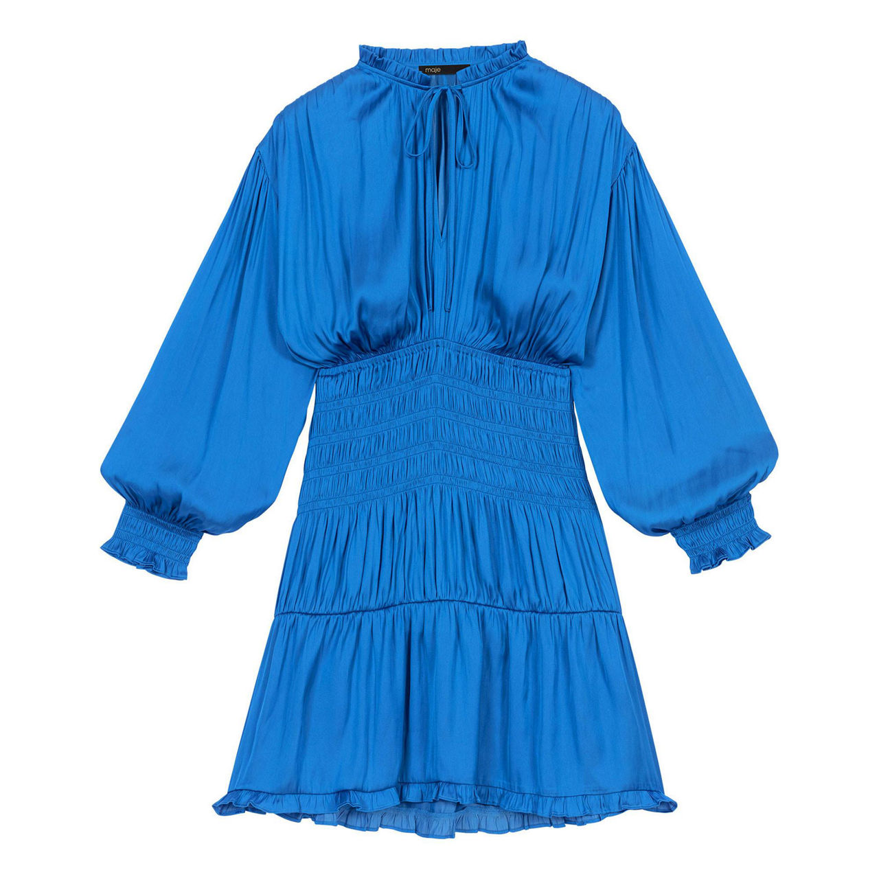 MAJE Rivas Smocked Mini Dress