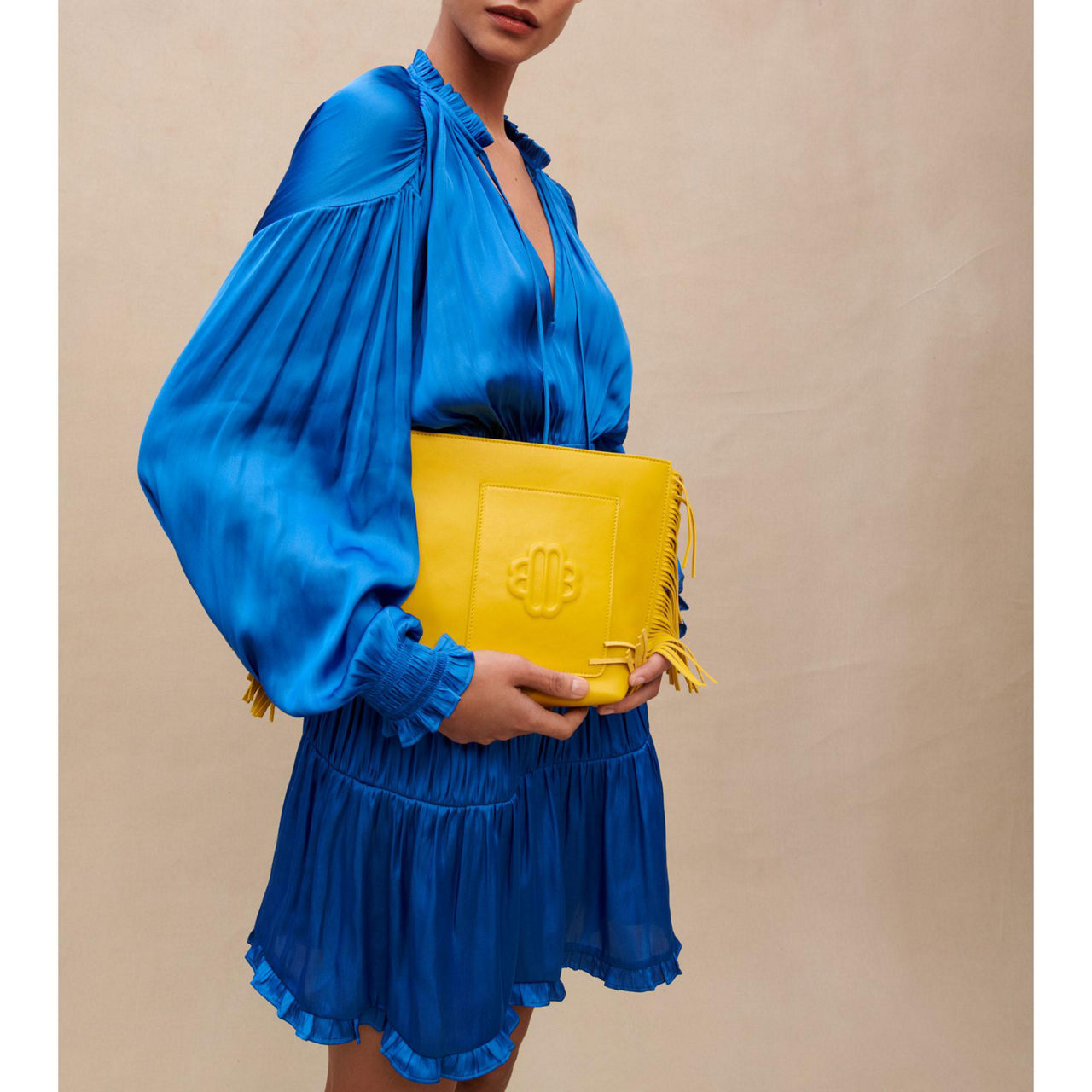 MAJE Rivas Smocked Mini Dress