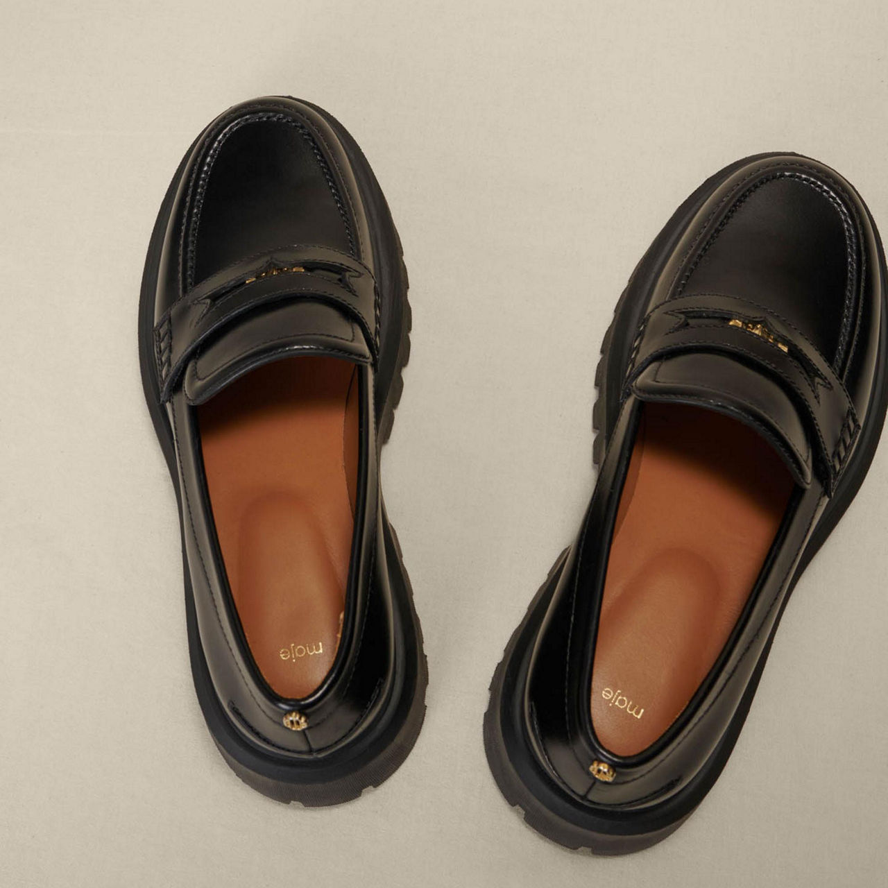 MAJE Floafer Leather Platform Loafers