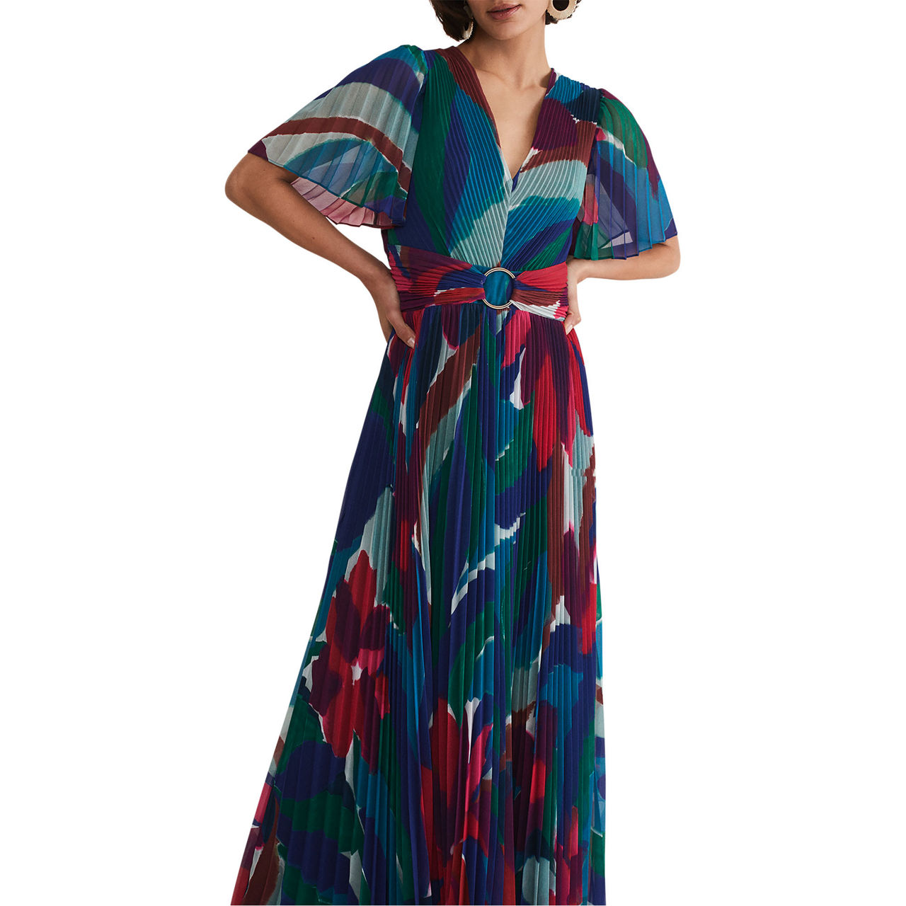 PHASE EIGHT Priscilla Floral Pleated Maxi Dress