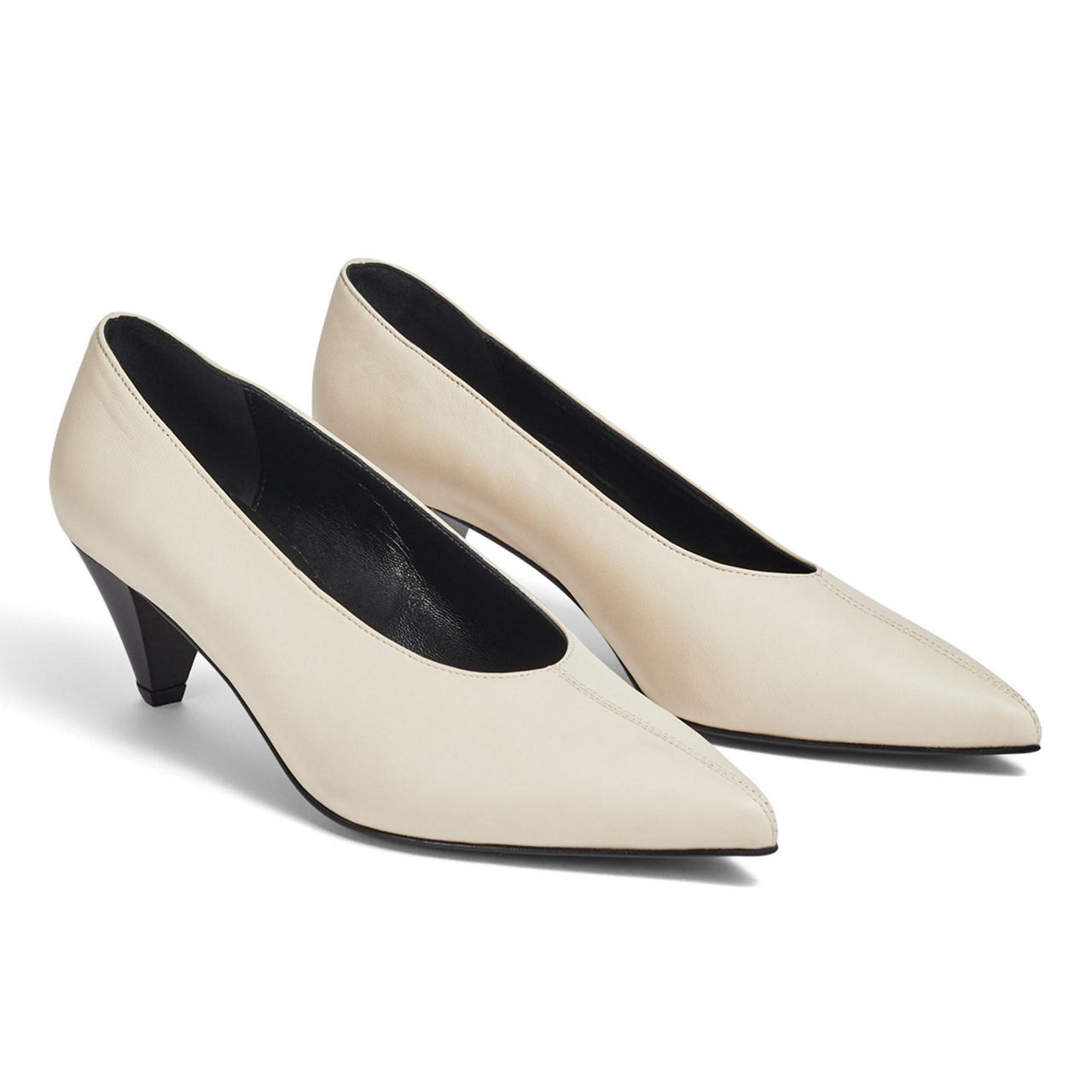 LK BENNETT Zayla Leather Cone Heel Courts