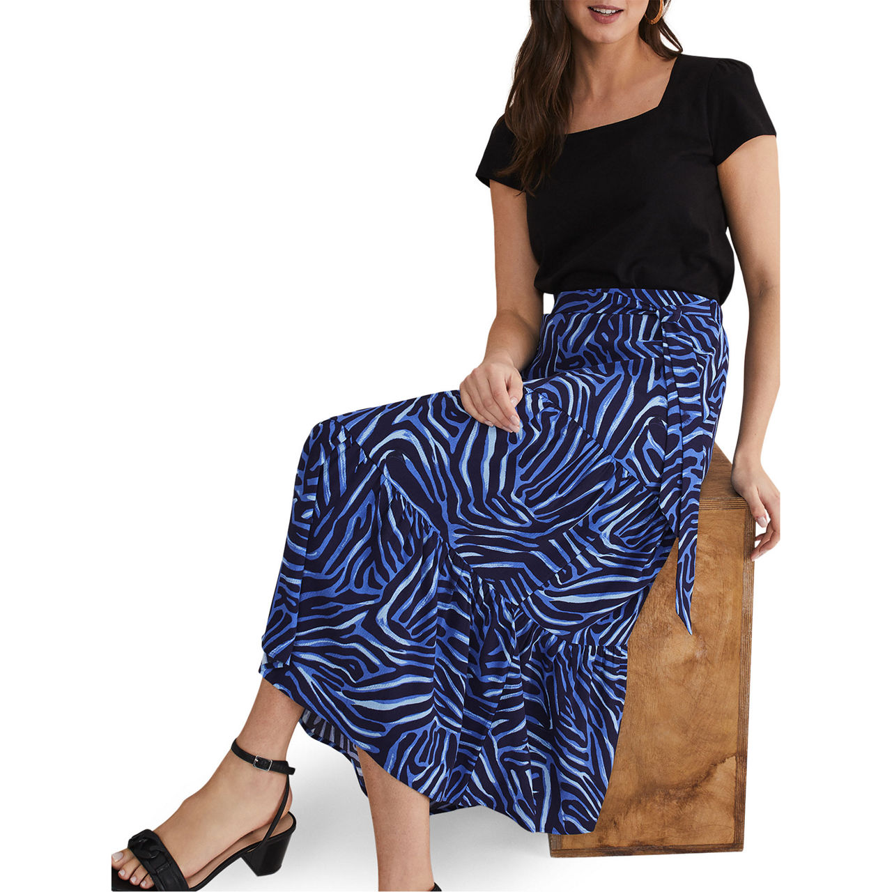 PHASE EIGHT Tana Zebra Printed Midi Skirt