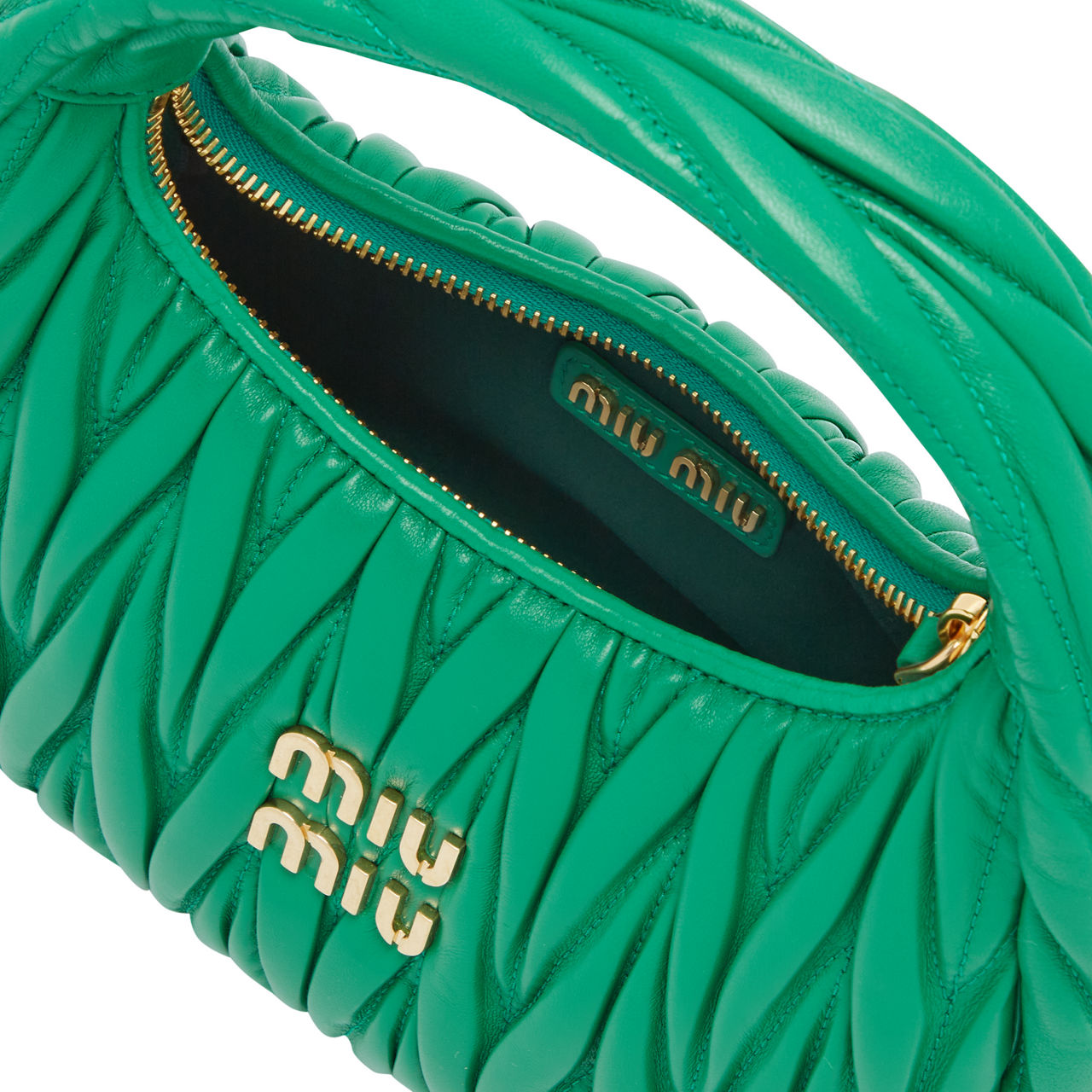 MIU MIU Wander Matelassé Nappa Leather Mini Hobo Bag