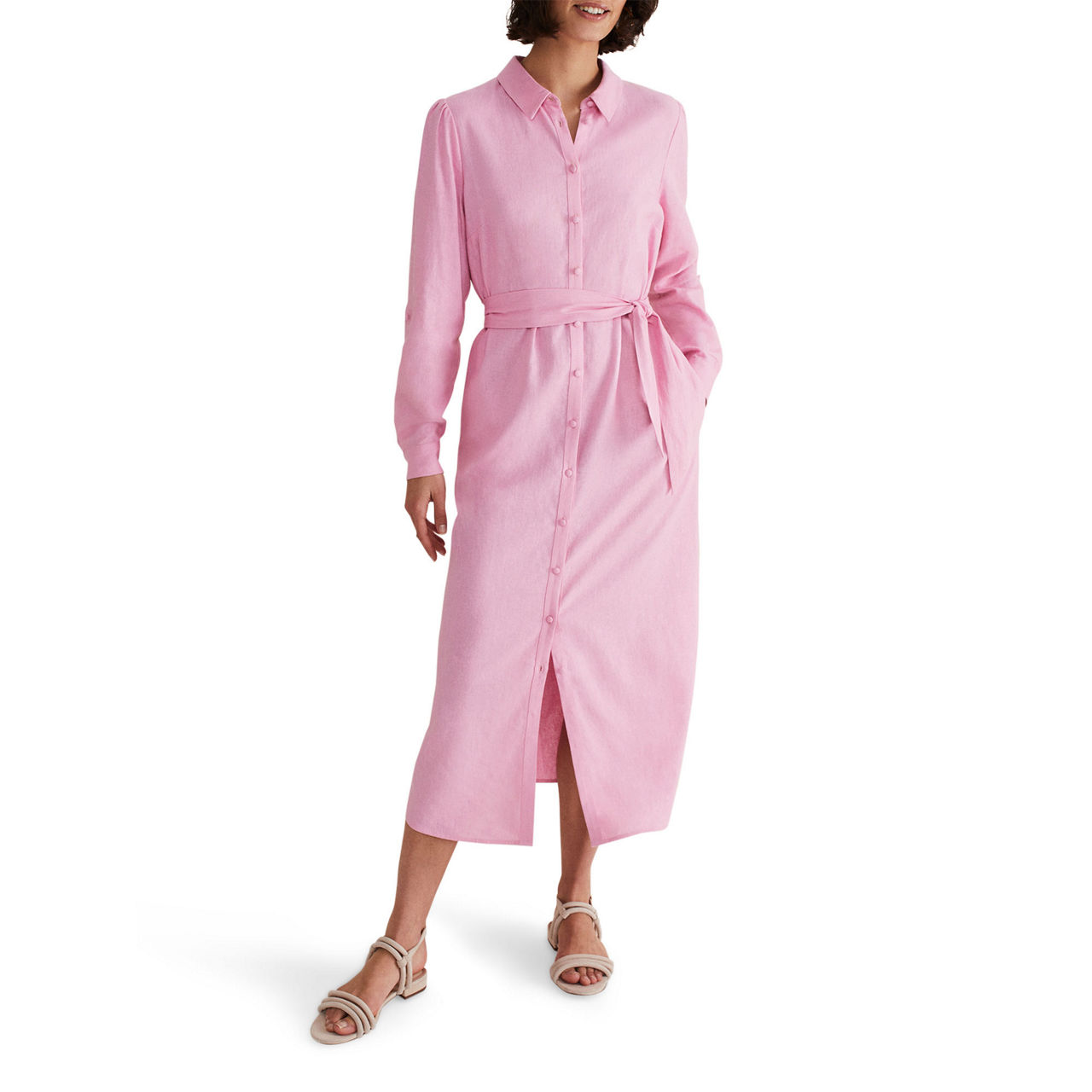 PHASE EIGHT Rosalina Linen Shirt Midi Dress