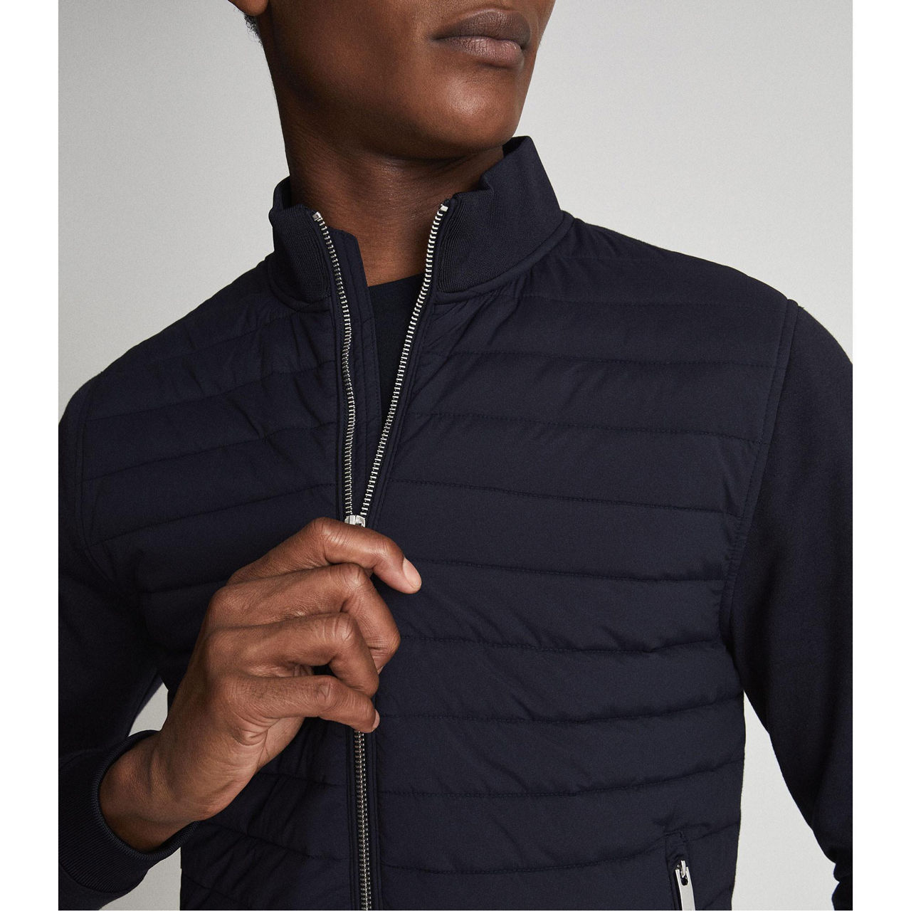 REISS Flintoff Hybrid Quilted Jacket