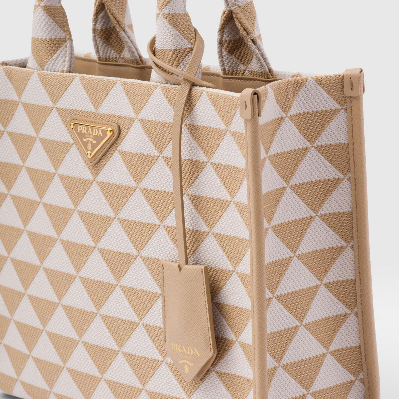 PRADA Symbole Small Embroidered Fabric Tote
