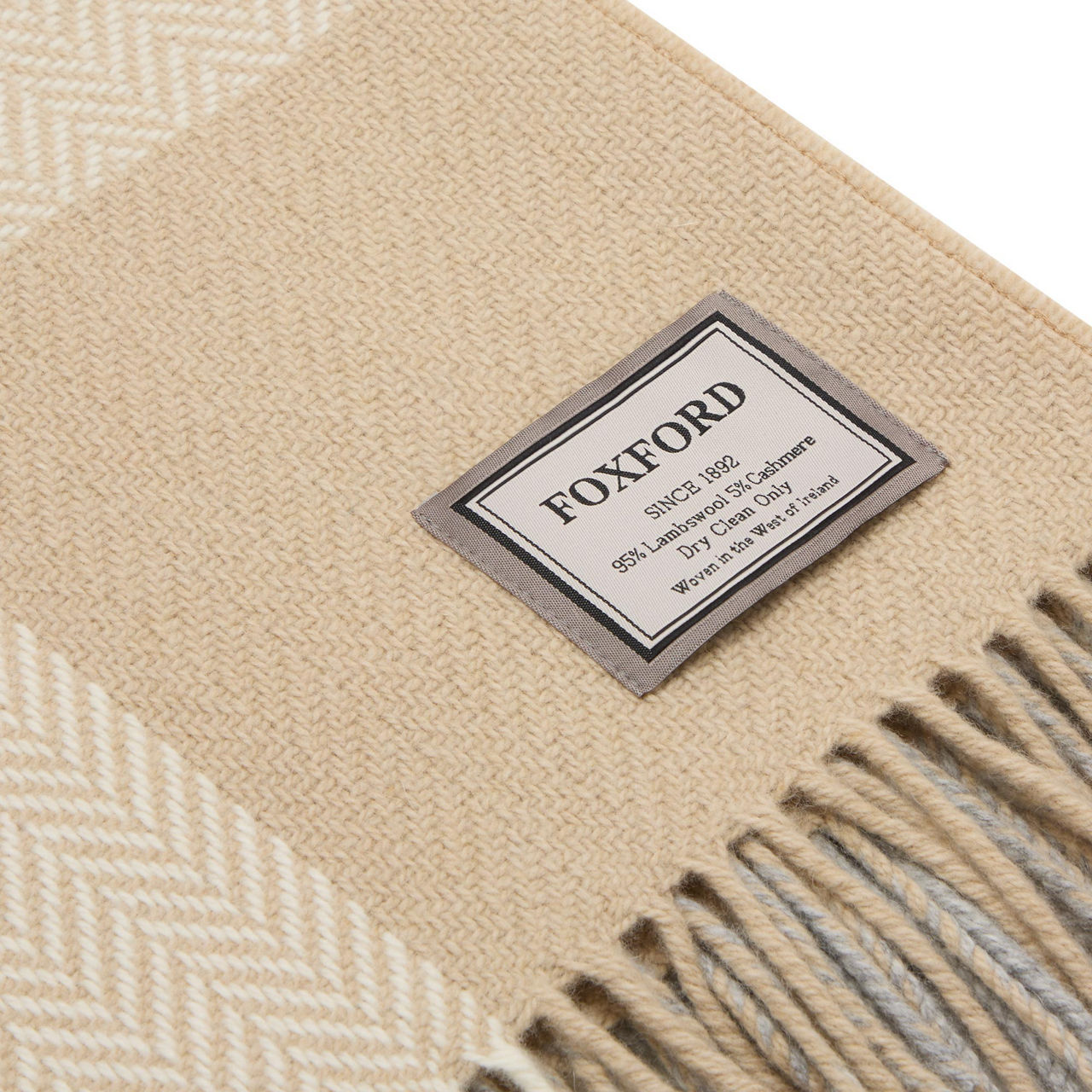 FOXFORD Check Wool-Cashmere Throw