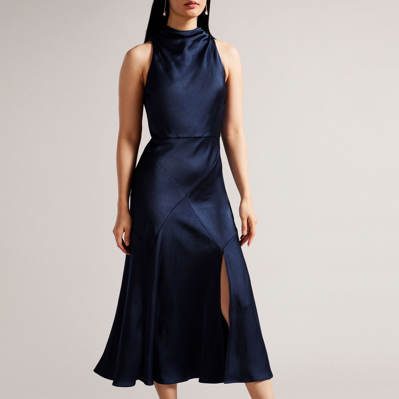 Lilymay Cowl Neck Bias Cut Midi Dress