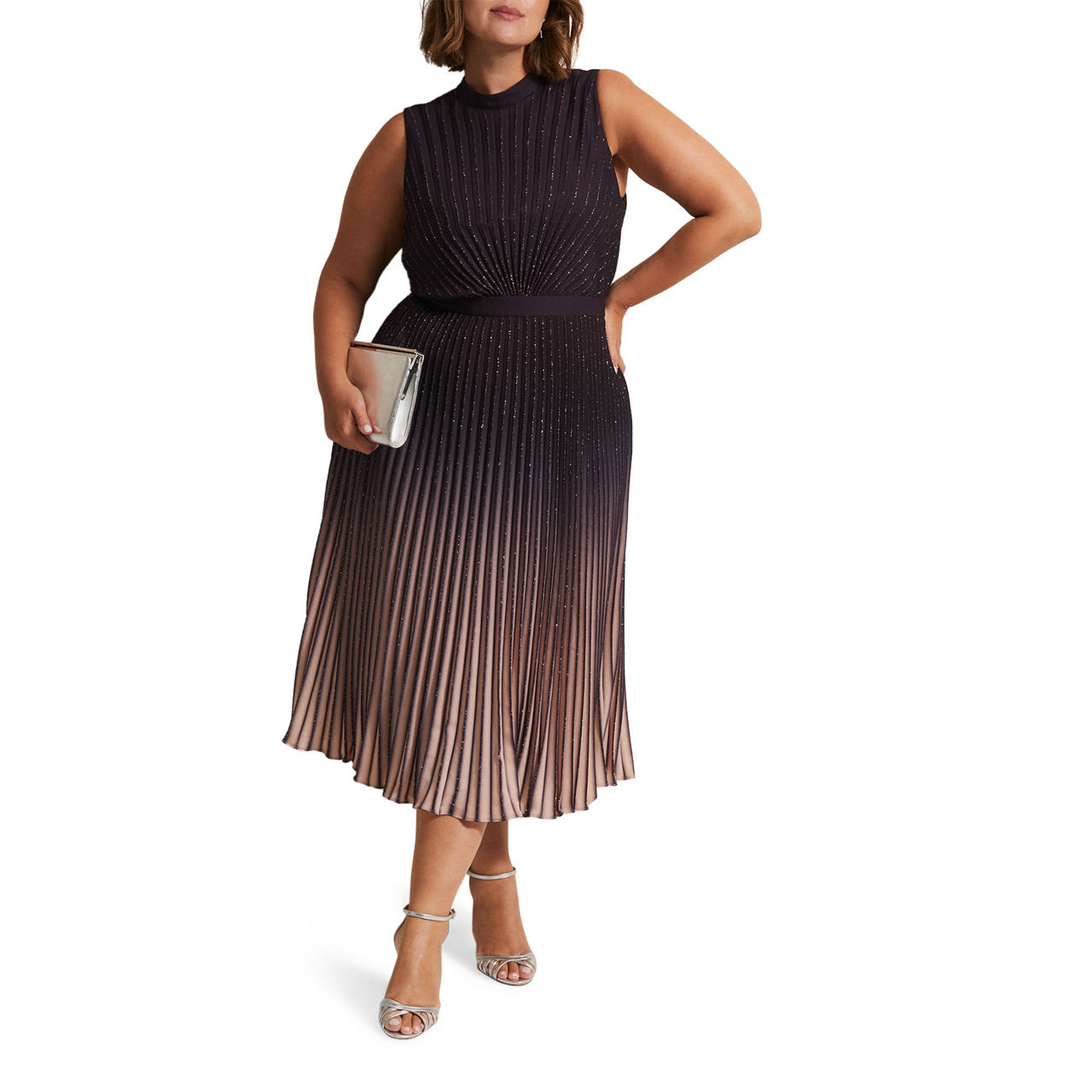 PHASE EIGHT Estella Ombré Pleated Dress