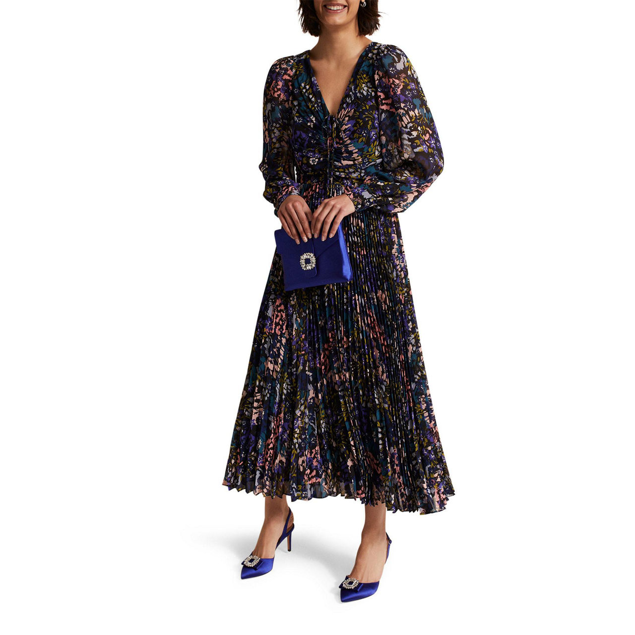 PHASE EIGHT Kindra Floral Pleated Dress