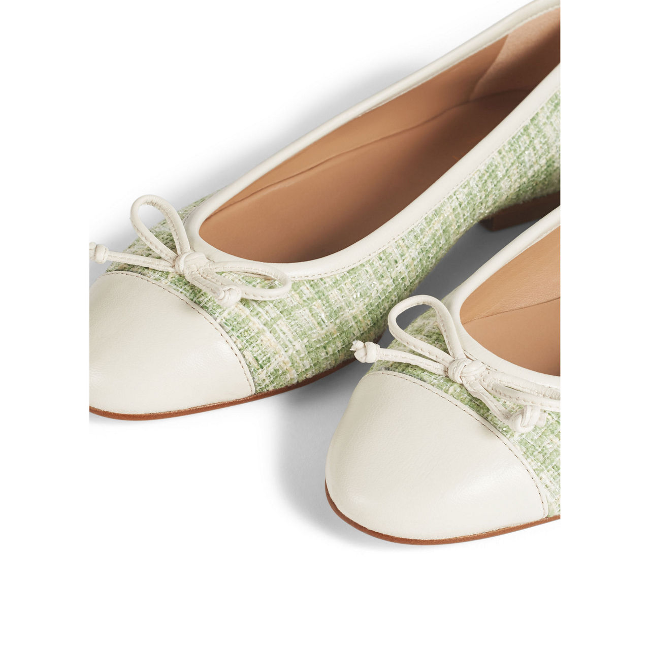 LK BENNETT Kara Tweed Toe Cap Ballet Flats