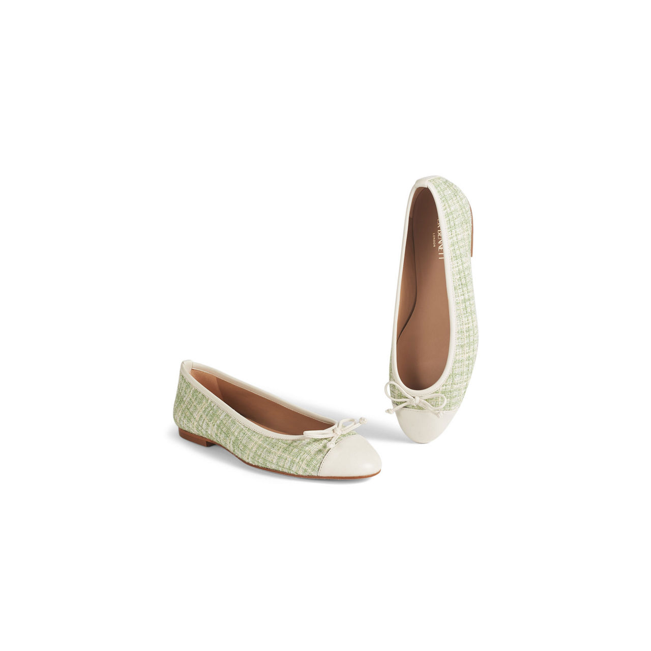 LK BENNETT Kara Tweed Toe Cap Ballet Flats