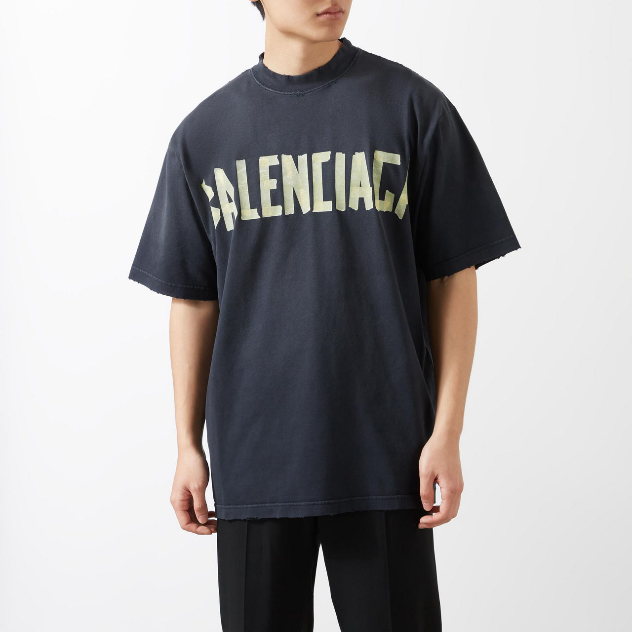BALENCIAGA Ripped Tape Logo T-Shirt
