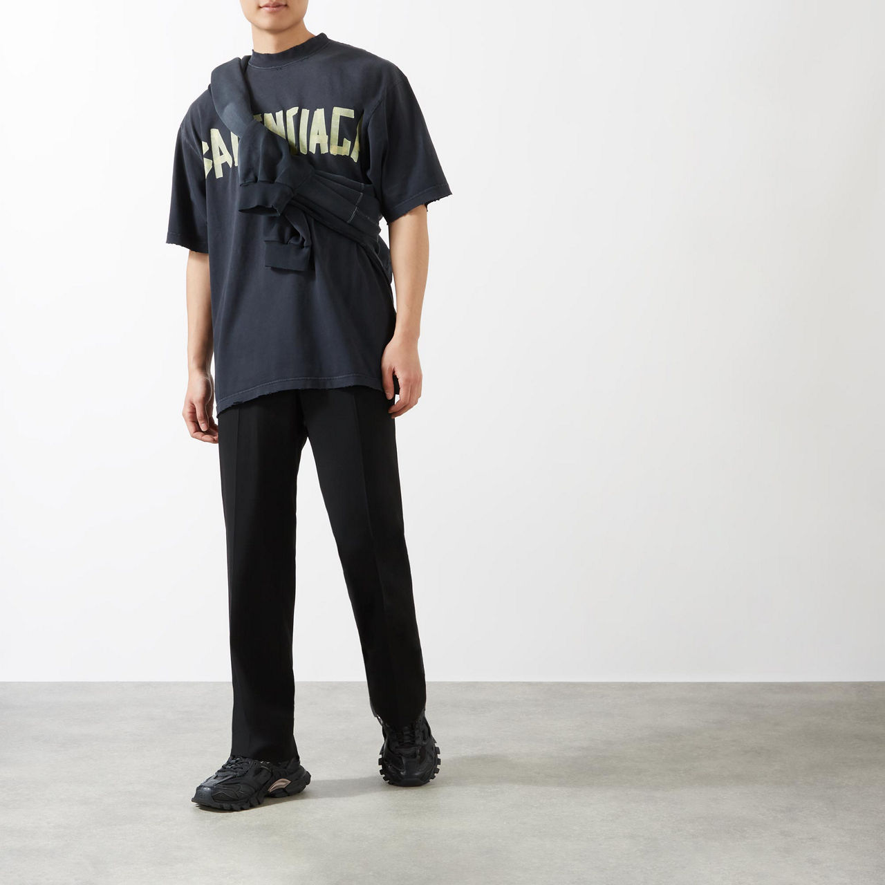 BALENCIAGA Ripped Tape Logo T-Shirt