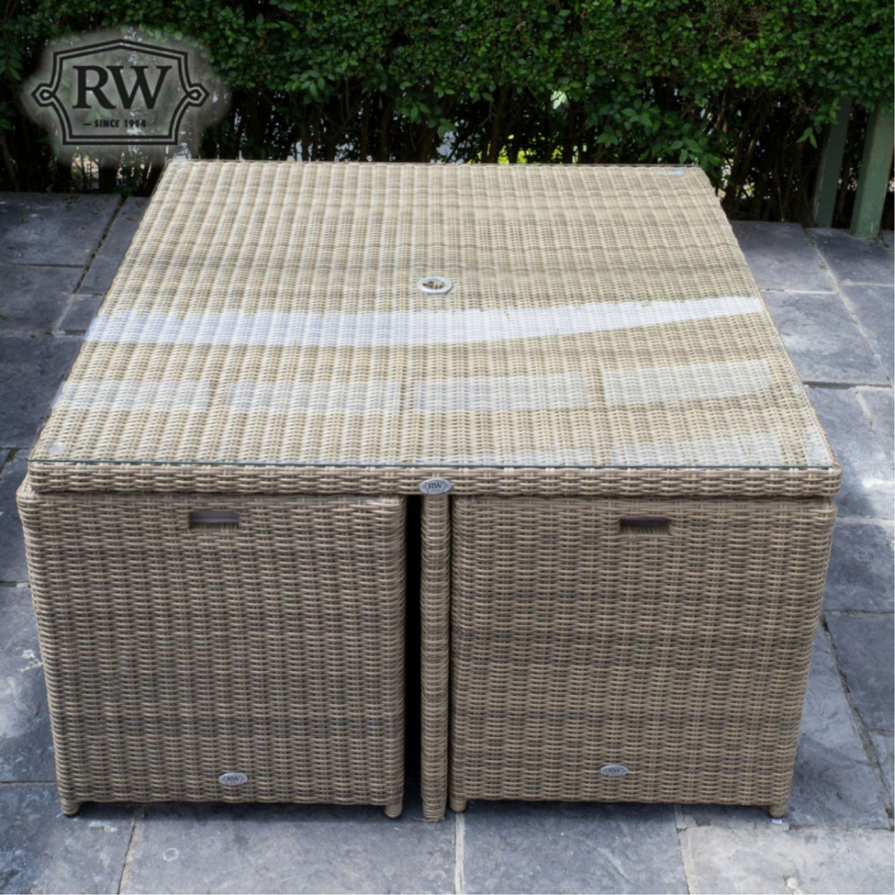 Chester cube rattan 4 seat set store