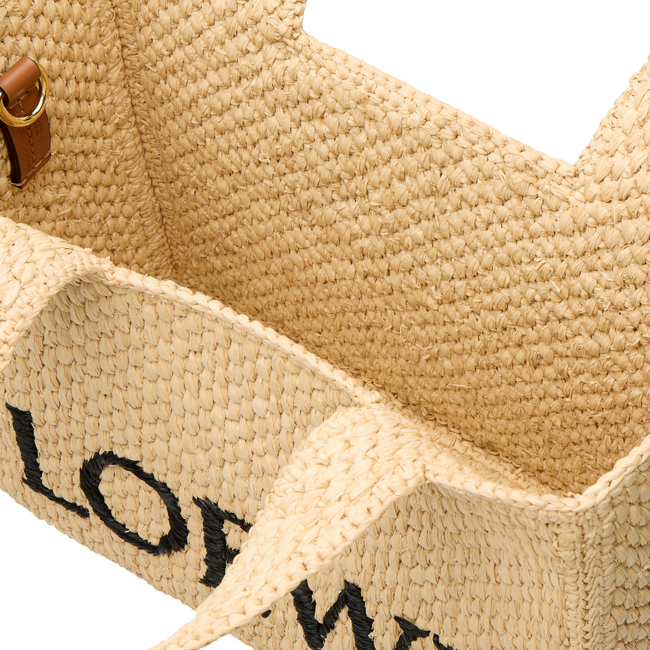 LOEWE Logo Font Small Raffia Tote