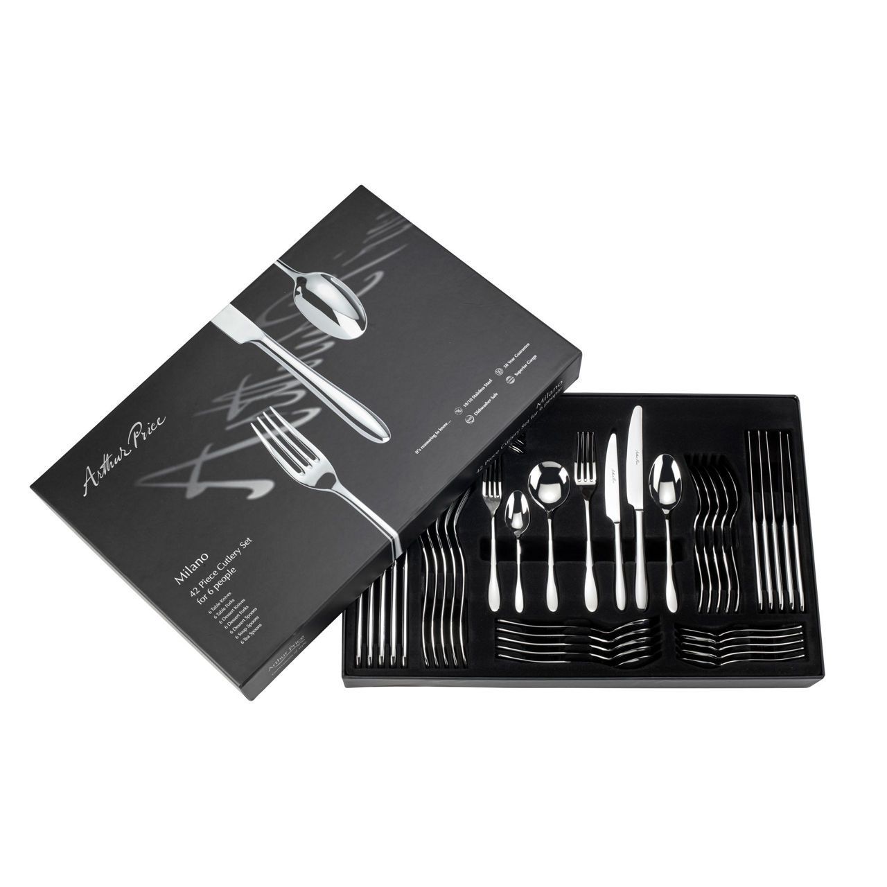 ARTHUR PRICE Milano 42 Piece Cutlery Set
