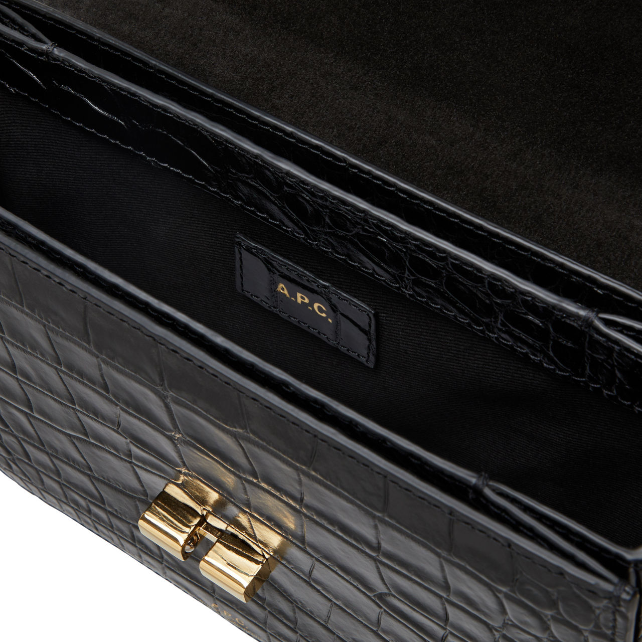 Grace Small Croc-Embossed Satchel