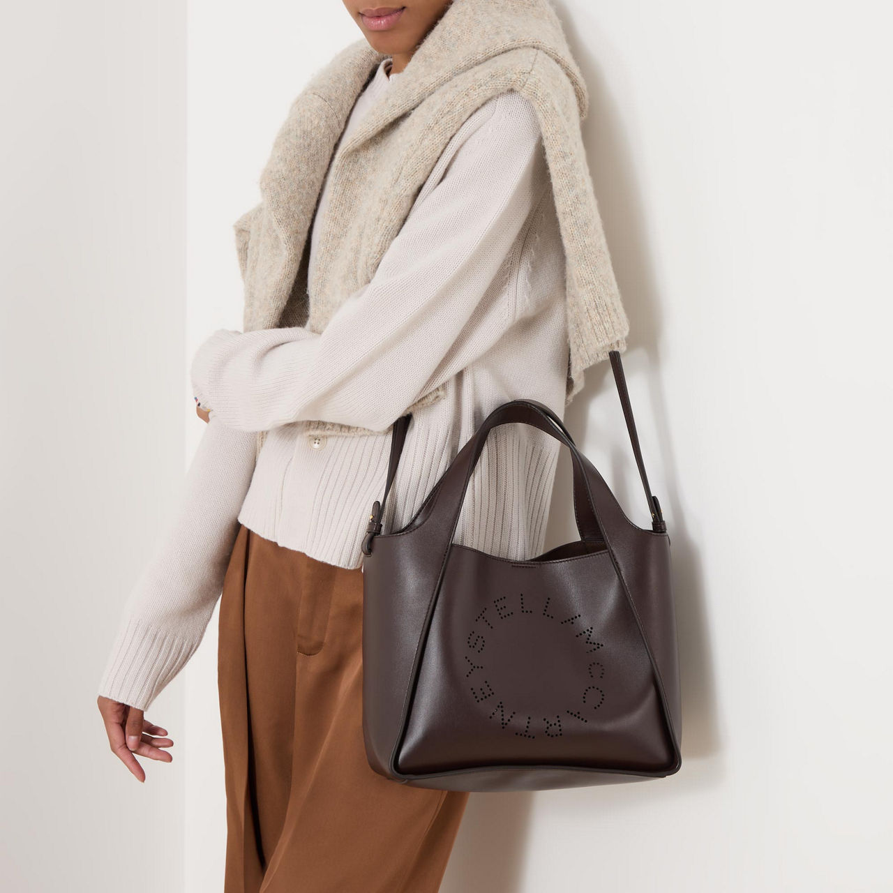 STELLA MCCARTNEY Logo Grainy Alter Mat Crossbody Bag