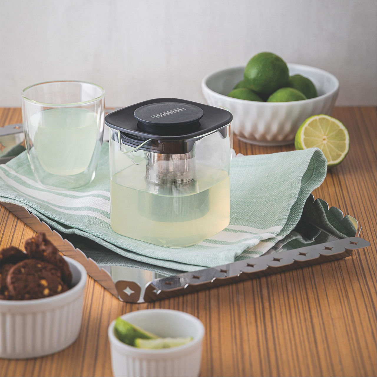 Double-Walled Glass Tea & Coffee Cups Without Handles, Two Piece