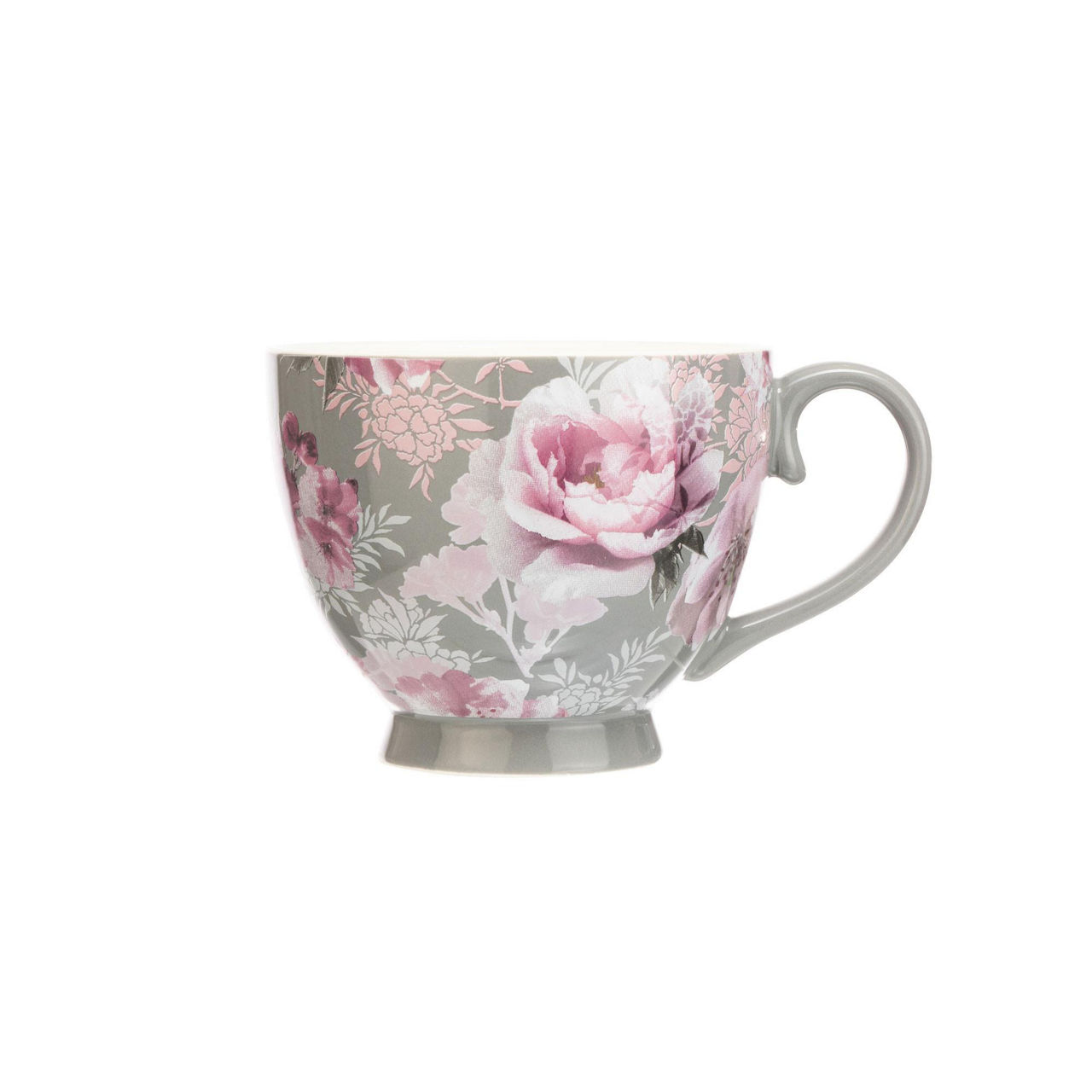 Dramatic Floral Footed Mug