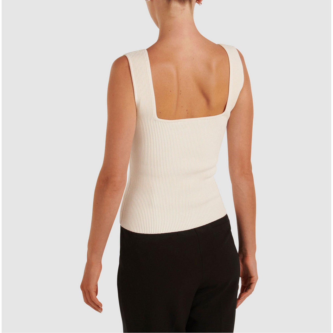 FOREVER NEW Bobbie Square Neck Knit Tank Top
