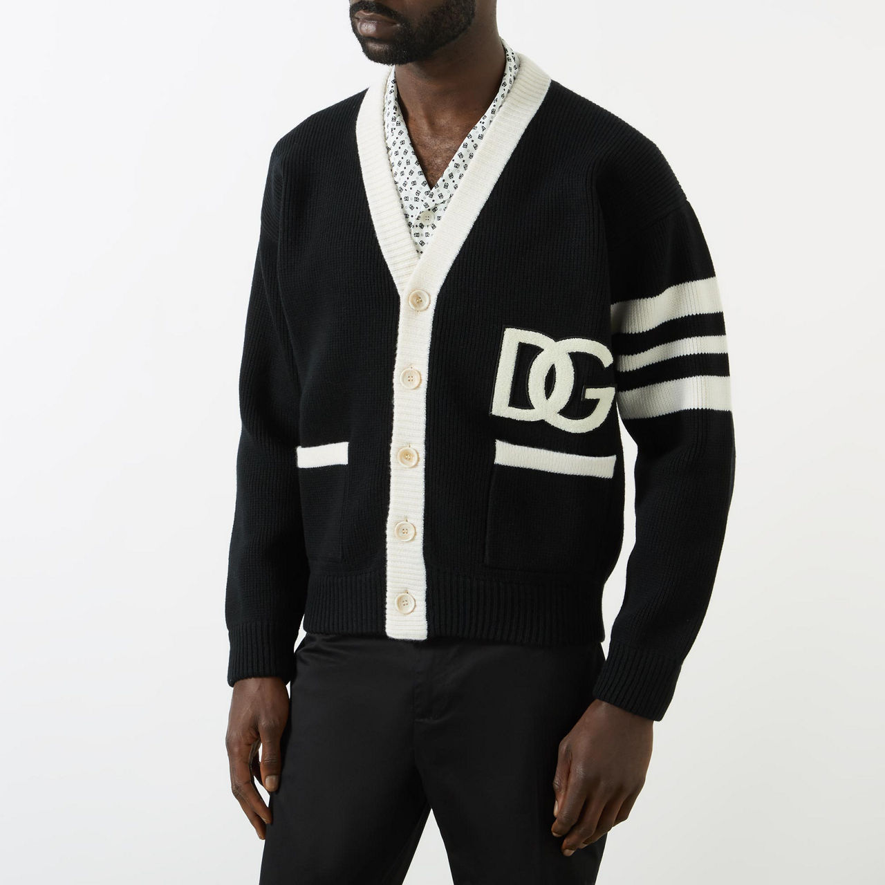 DOLCE & GABBANA DG Logo Wool Knitted Cardigan