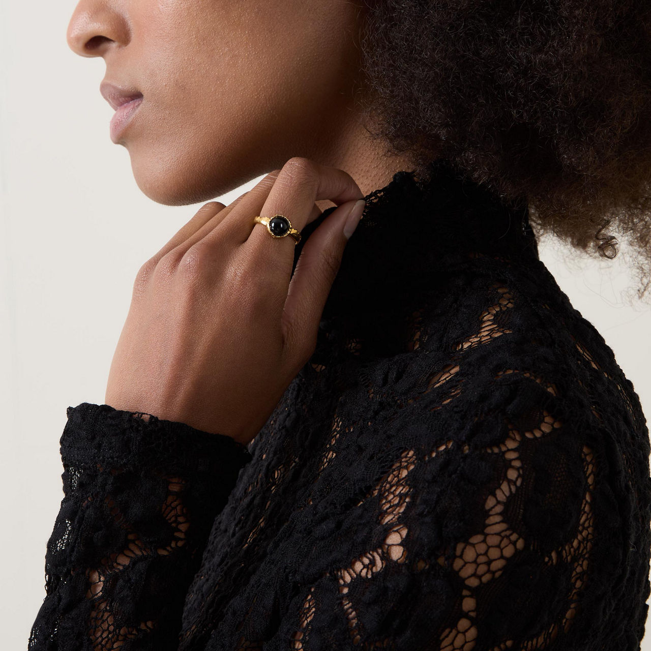 ALIGHIERI Onyx Round Ring