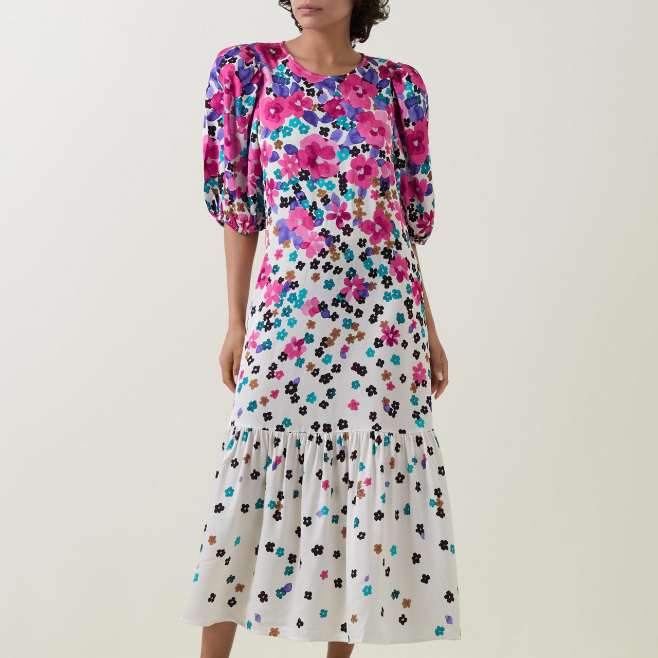 Cecile Floral Print Midi Dress