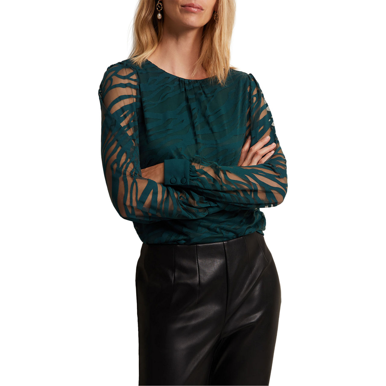 Phase Eight Sarai Semi Sheer Printed Top