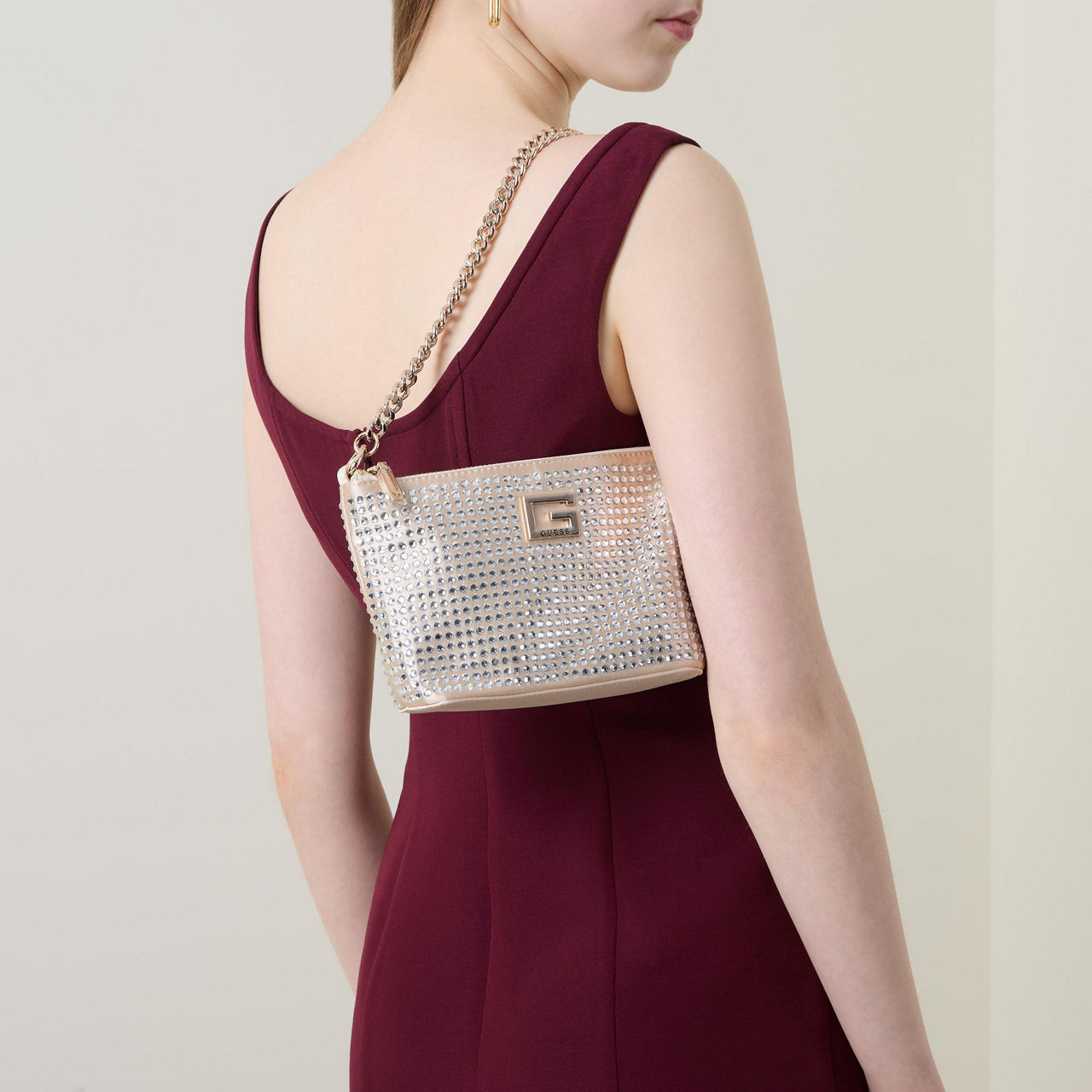 Gilded Glamour Rhinestone Mini Shoulder Bag