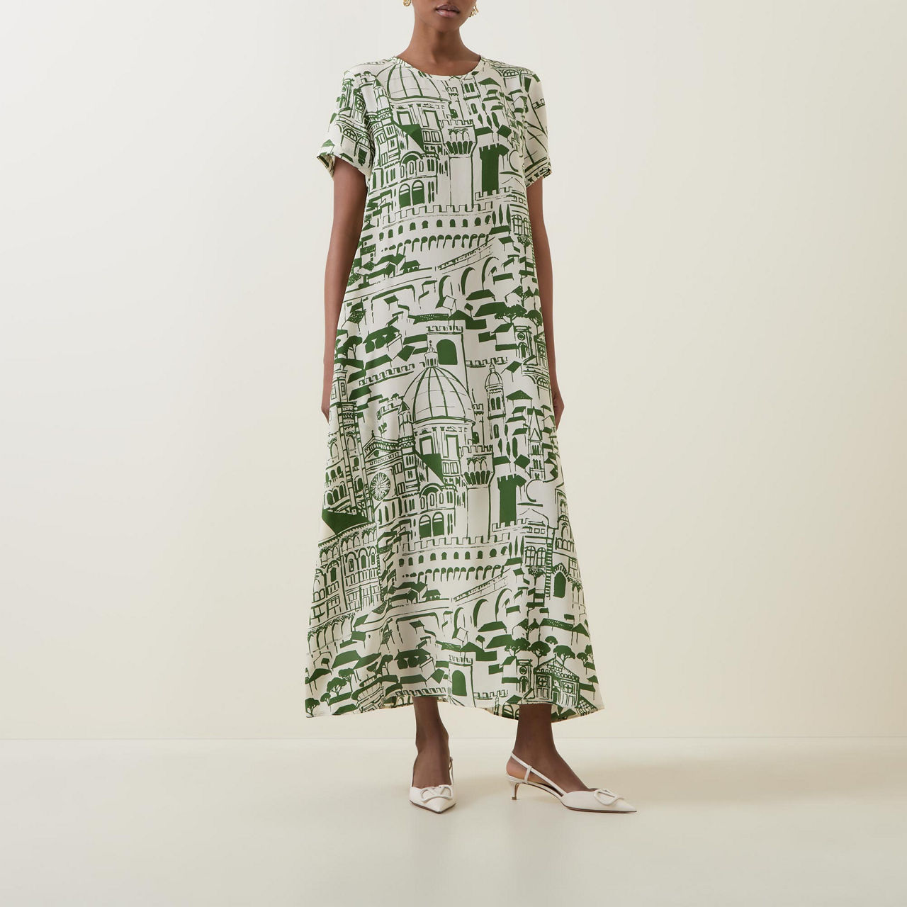 WEEKEND MAX MARA Aral Map Silk Dress