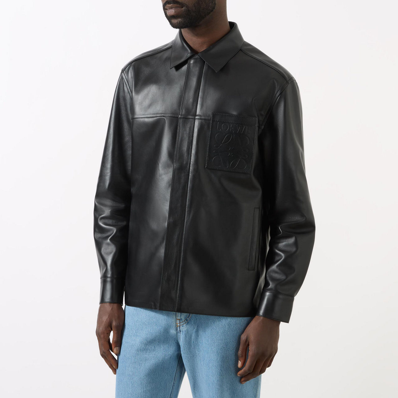 LOEWE Debossed Anagram Leather Overshirt