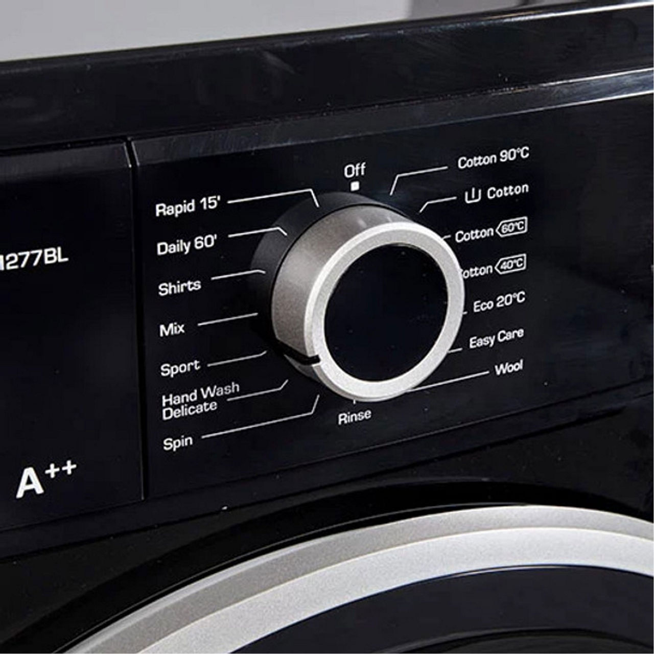 7Kg Washing Machine 1200 Spin Black
