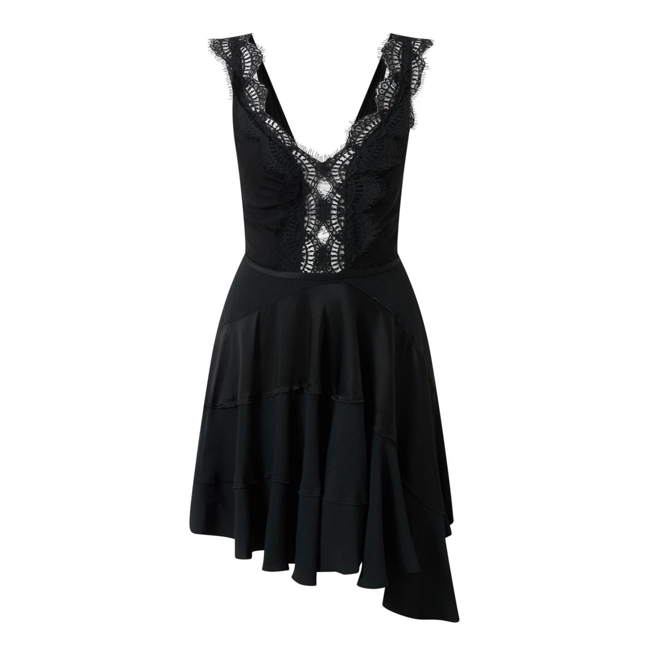 VICTORIA BECKHAM Lace Detailed Ruffle Mini Dress