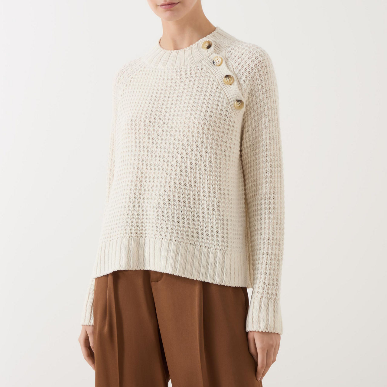 Green Button-Neck Sweater