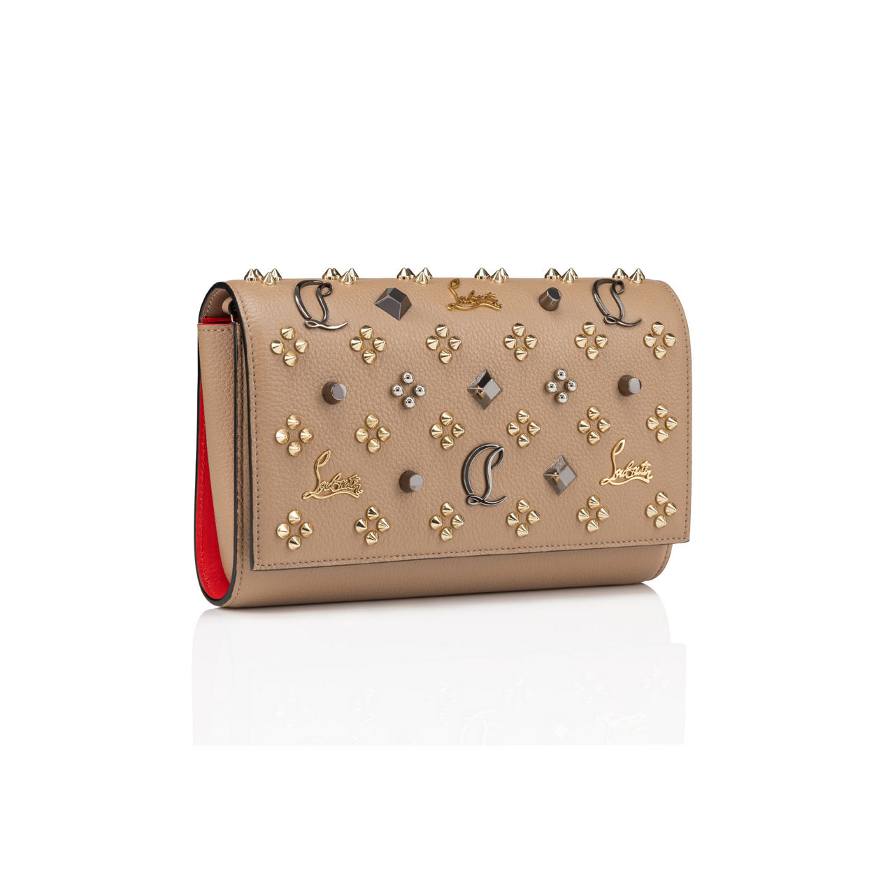 CHRISTIAN LOUBOUTIN Paloma Empire Spikes Leather Clutch