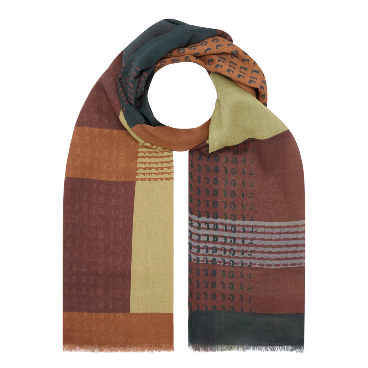 Patterned Cotton-Modal Scarf