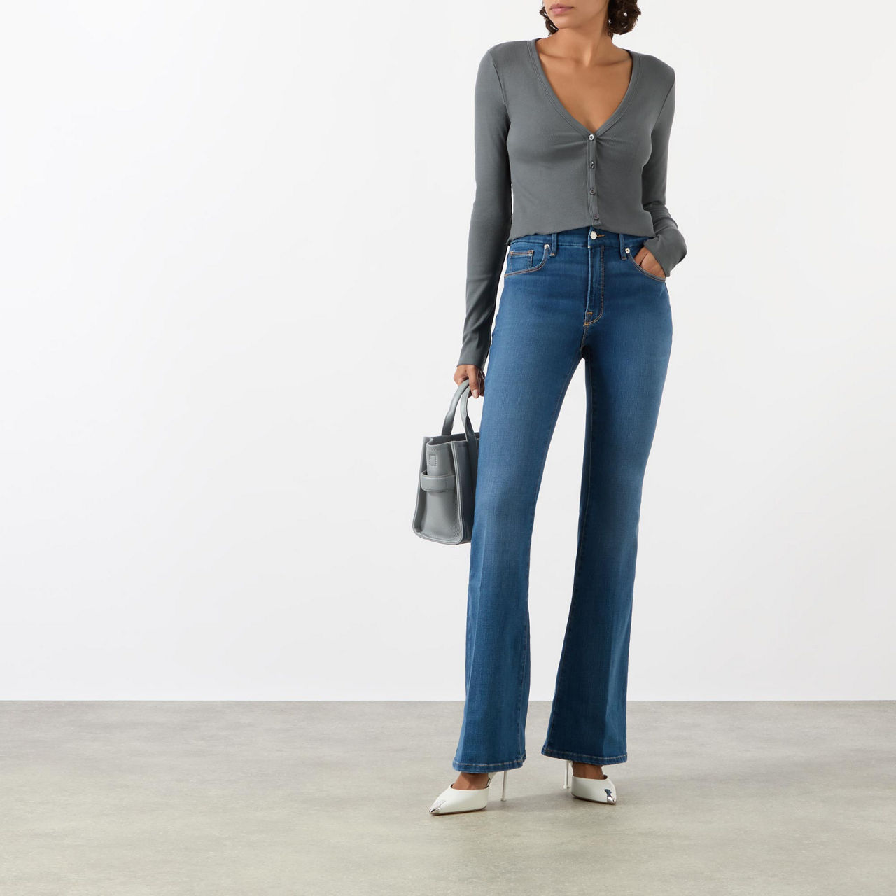 Micro Rib Buttoned Top